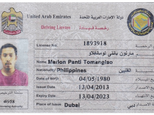 UAE Driver License (United Arab Emirates Driver License) – IdTemplate.to