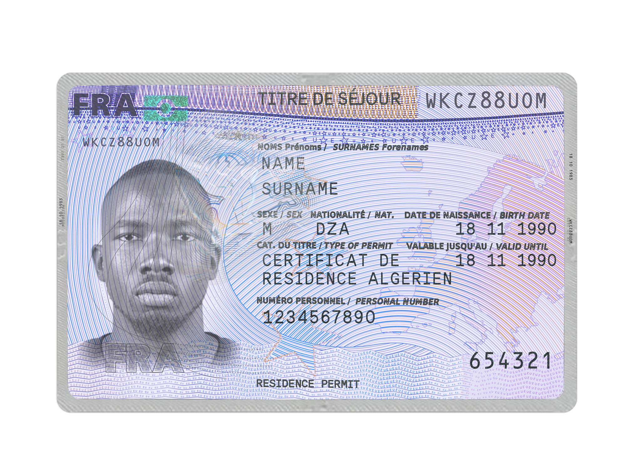 France Residence Permit (Resident Card) – IdTemplate.to