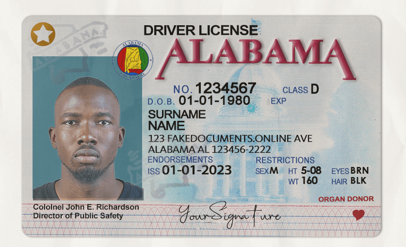 Alabama Driver’s License editable template – IdTemplate.to
