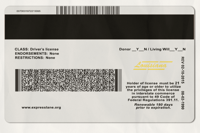 Louisiana Driver’s License – IdTemplate.to